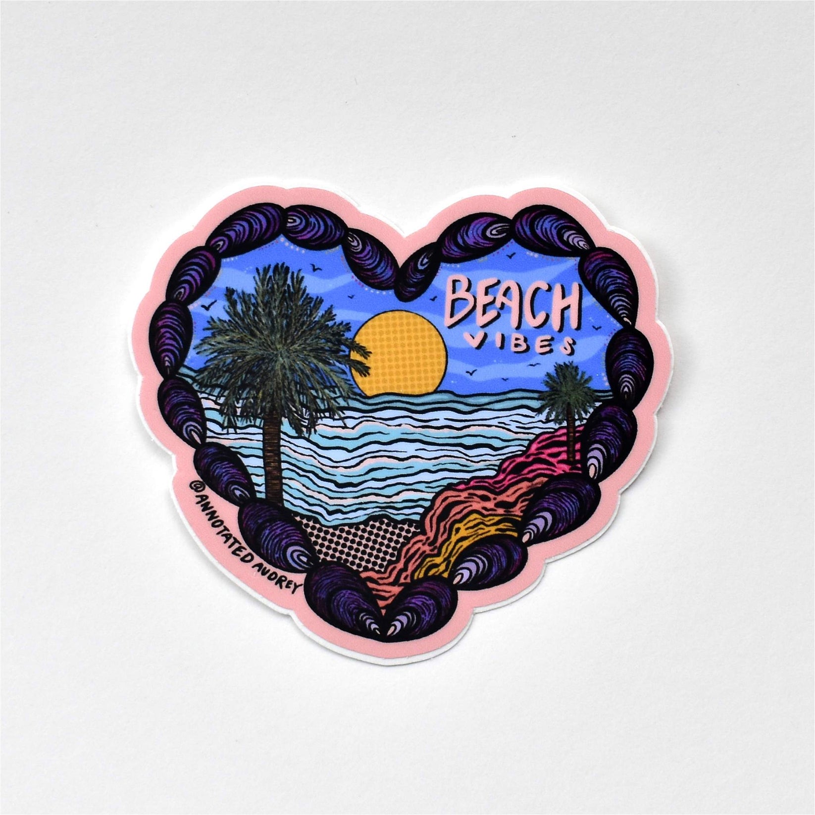 Beach Vibes Ocean Palm Tree Beach Vinyl Waterproof Sticker – ANNOTATED ...