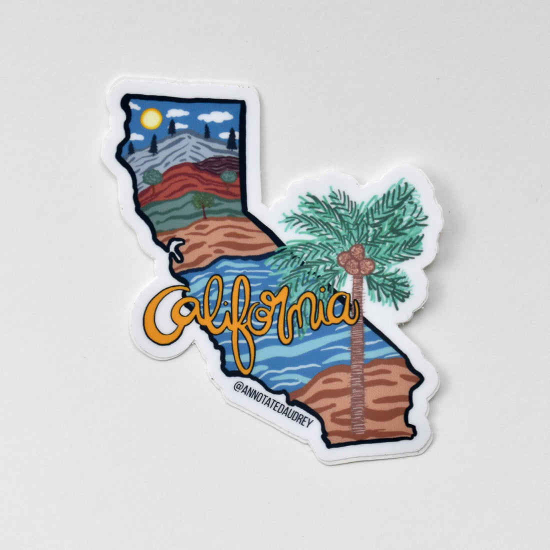 California State Shape Landscape Vinyl Waterproof Sticker – ANNOTATED ...