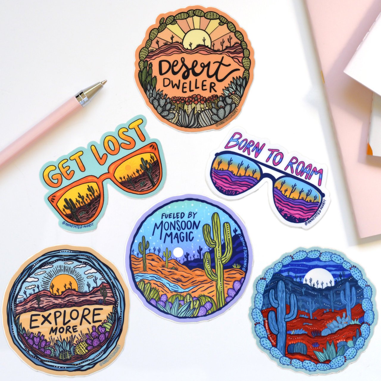 Sticker Pack - "Desert Dweller" Hand Painted Desert Themed Gift ...