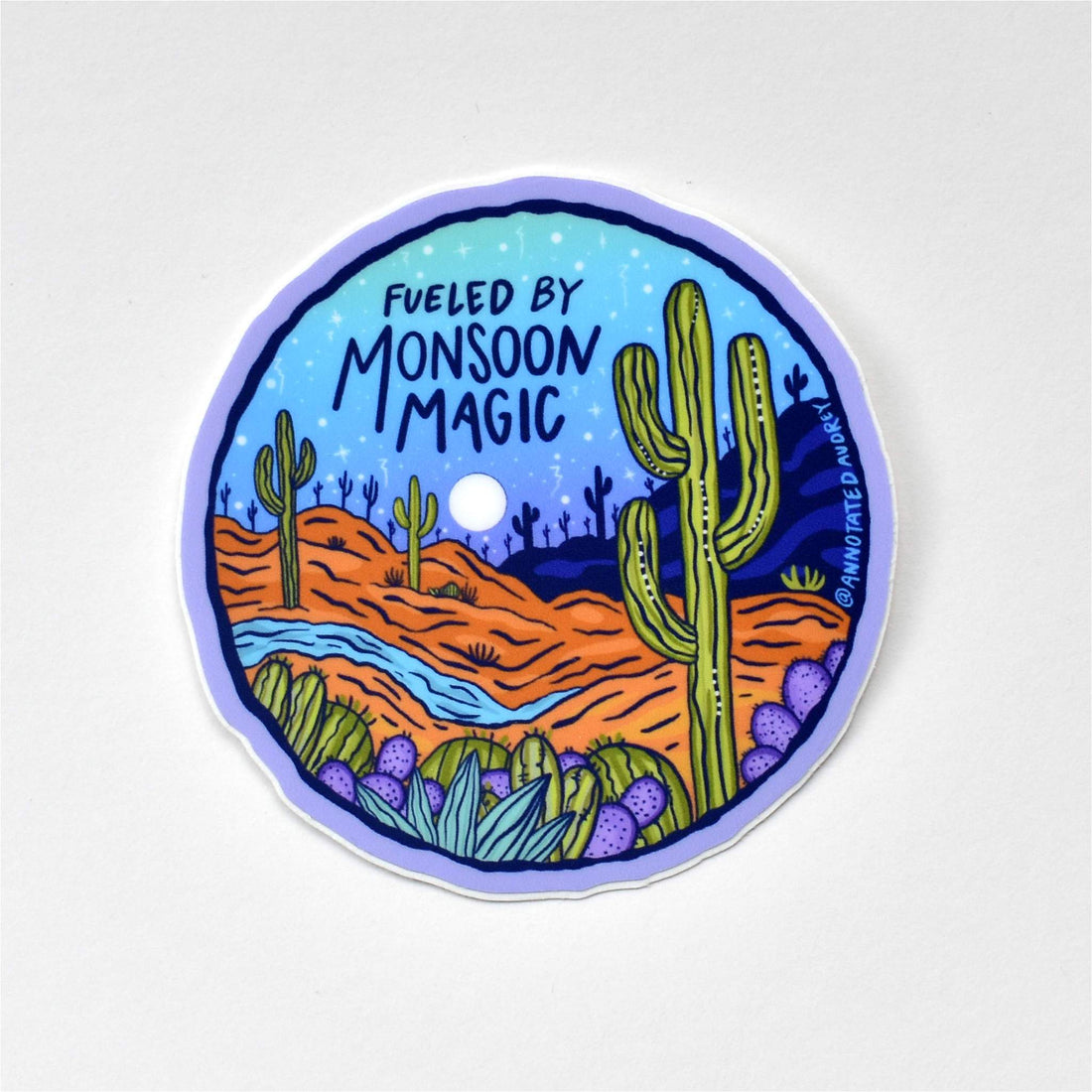 Fueled By Monsoon Magic Saguaro Desert Landscape Vinyl Waterproof ...