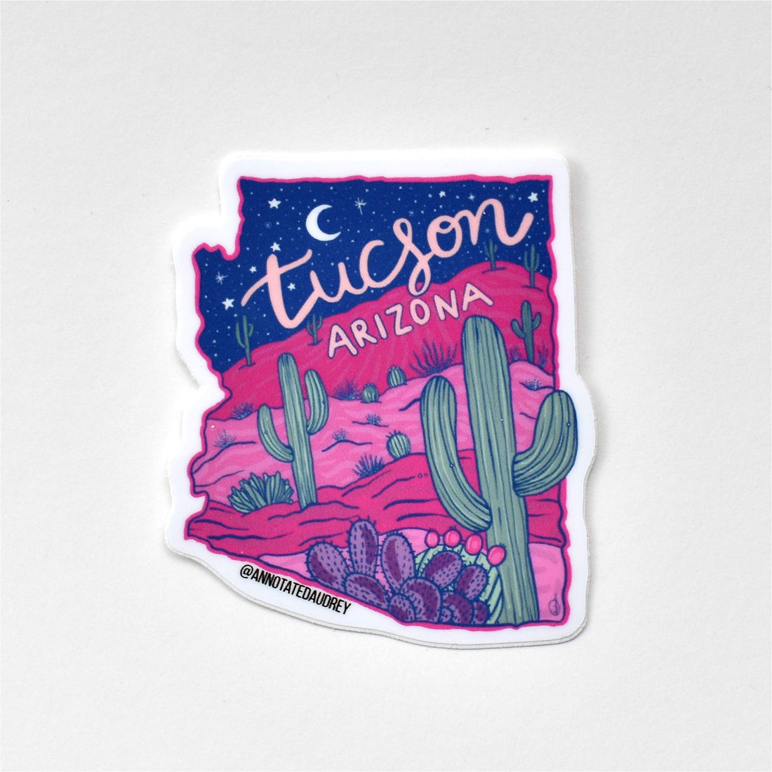 Pink Tucson Arizona State Shape Vinyl Waterproof Sticker – ANNOTATED AUDREY
